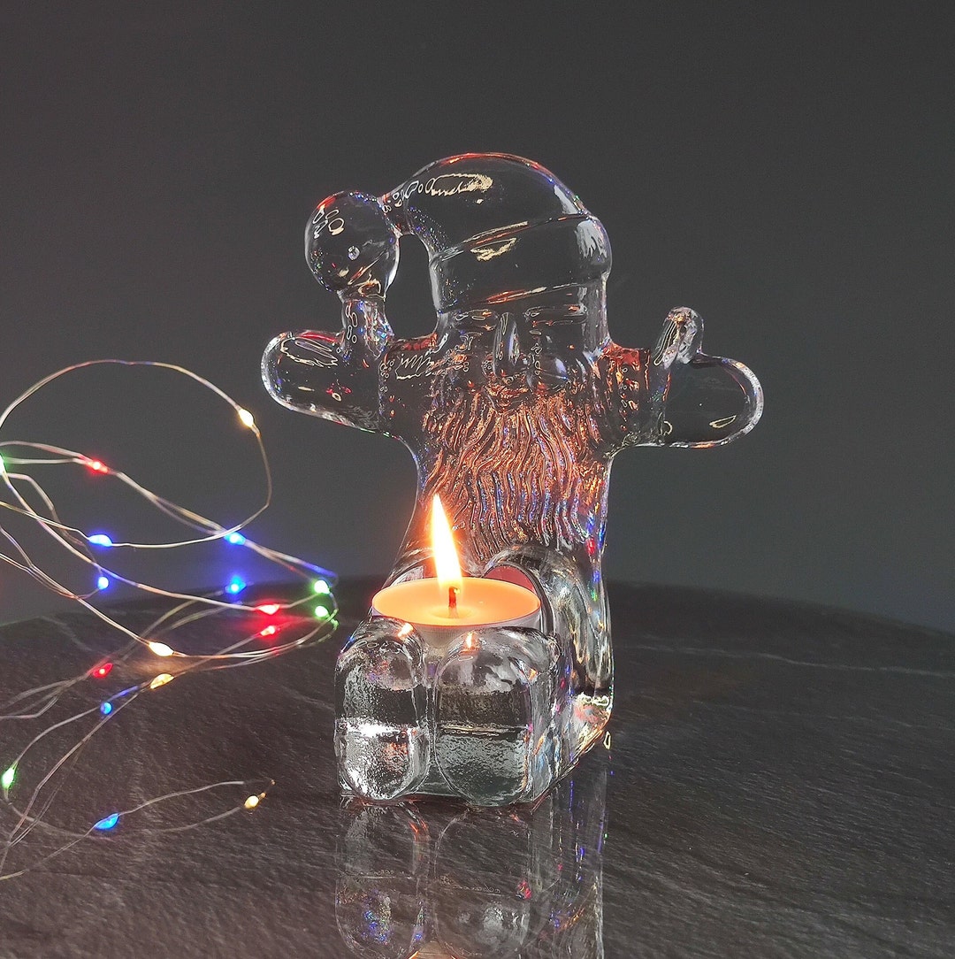KOSTA BODA Sweden Bertil Vallien Santa Claus Candle Holder Vintage ...