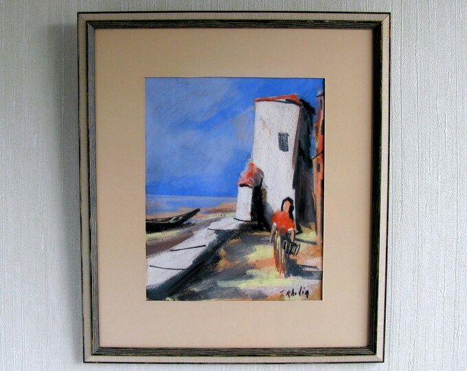 Tedde Rhodin , Original Pastel Painting, Signed , Mid Century , Pastel ...