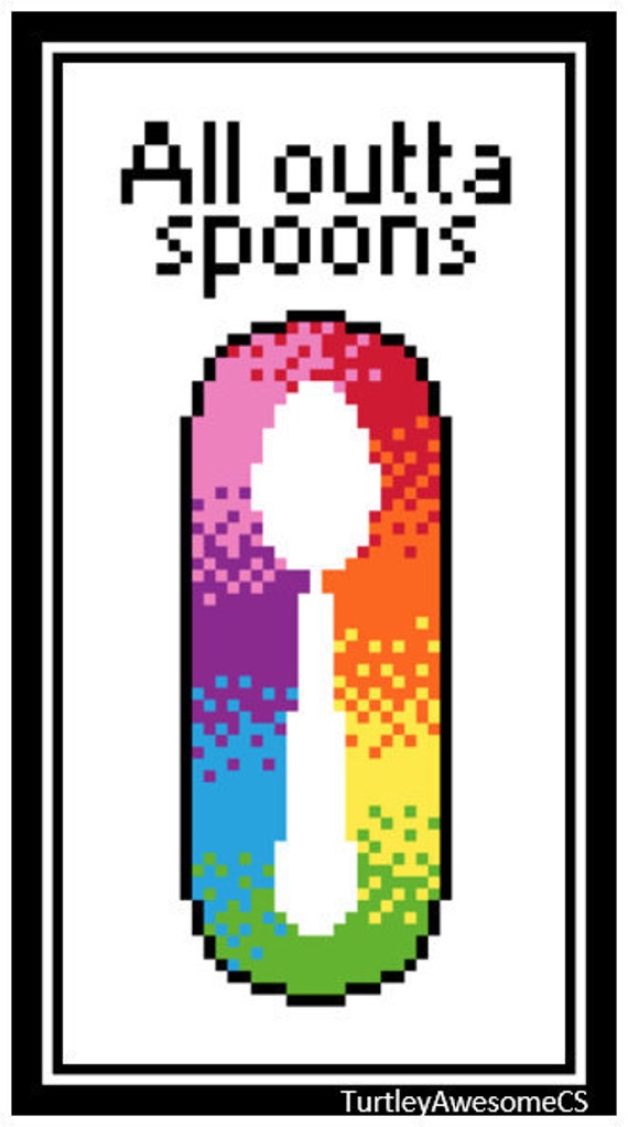 All outta spoons cross stitch pattern - Etsy 日本