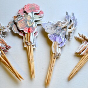 6 Fairy Cup Cake Toppers, Fairy Garden, Party Supplies - Etsy