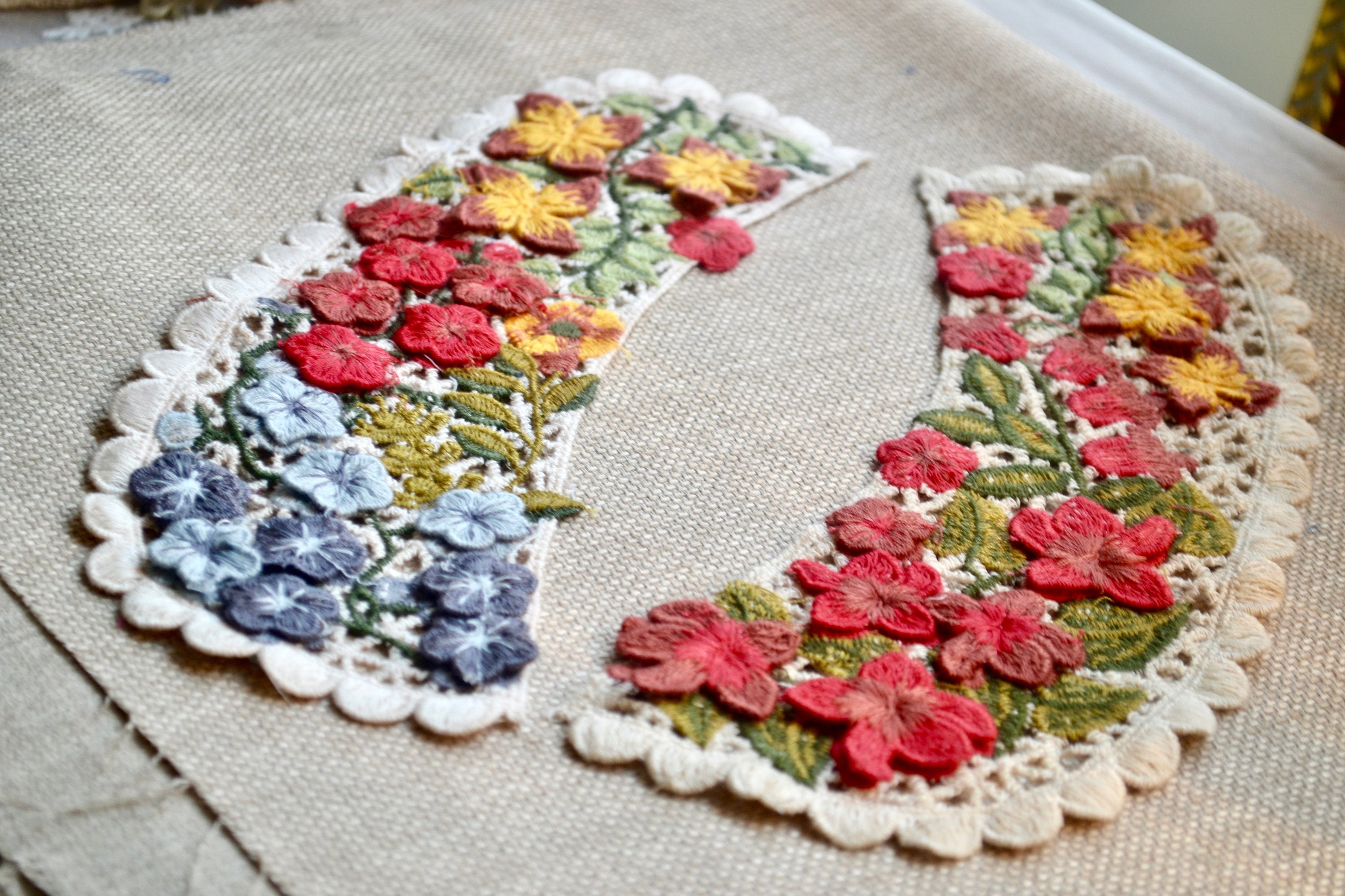 Embroidered Neck Collar Vintage Embroidery Neck Collar - Etsy
