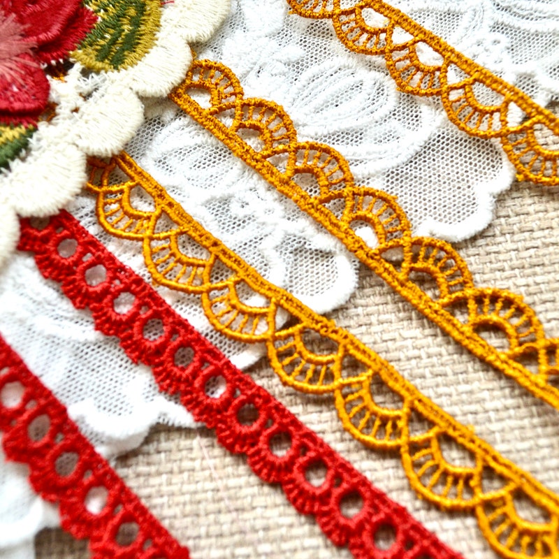Red Lace Trim - Etsy
