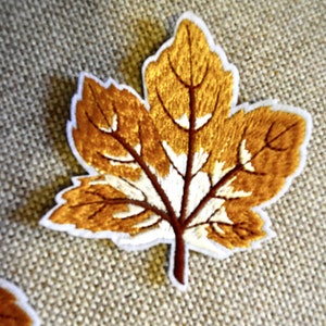 Autumn Leaf Embroidered Patch, Iron on Patch, Leaf Applique ...