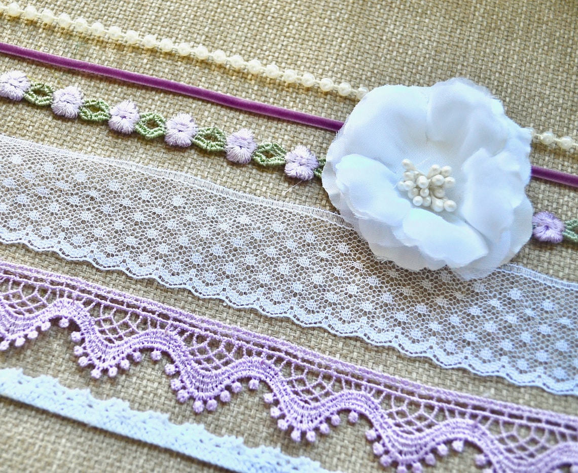 6yd Lace Trim Ribbon Set, Creative Pack, Lace Trim Lot, Junk Journal ...