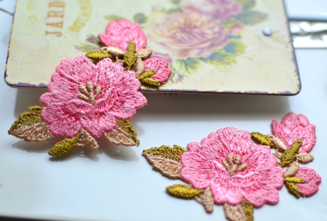 Rose Patch, Embroidered Patch, Sew Patch, Scrapbooking, Junk Journal ...