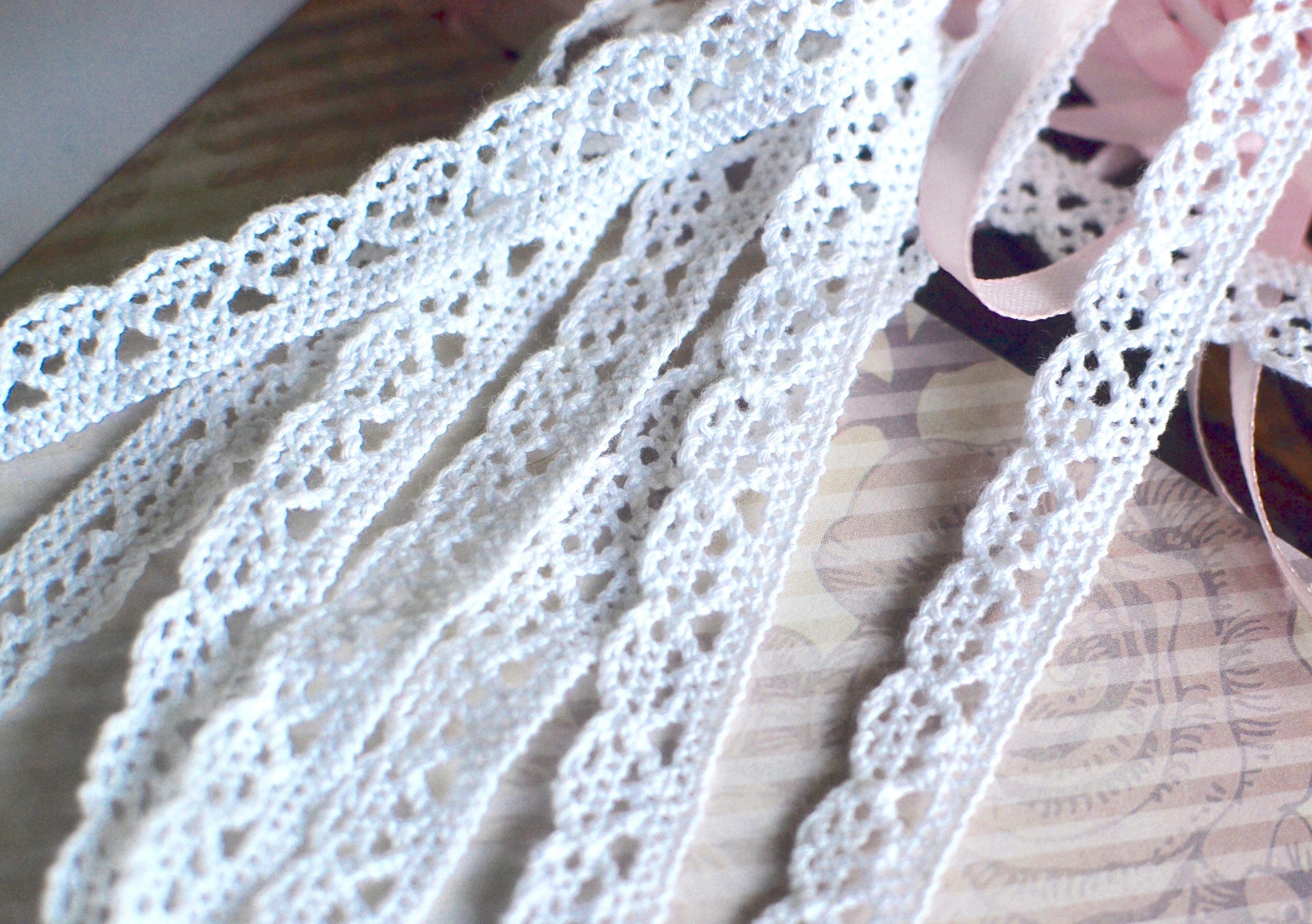 5 yds White crochet lace I White crochet trim I White crochet | Etsy