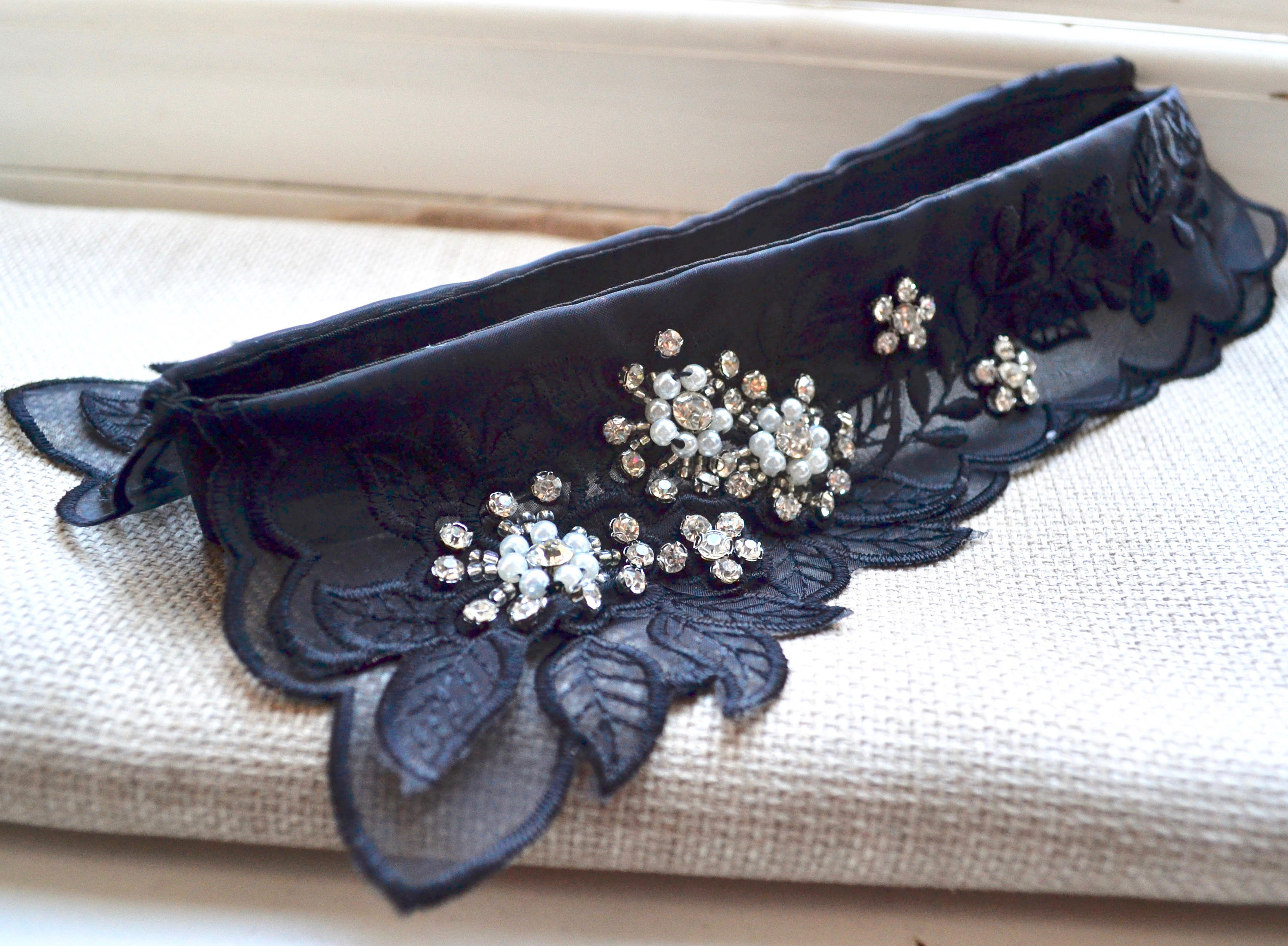 Lace Beaded Neck Collar, Baroque Collar, Costume Accessory, Diamante ...