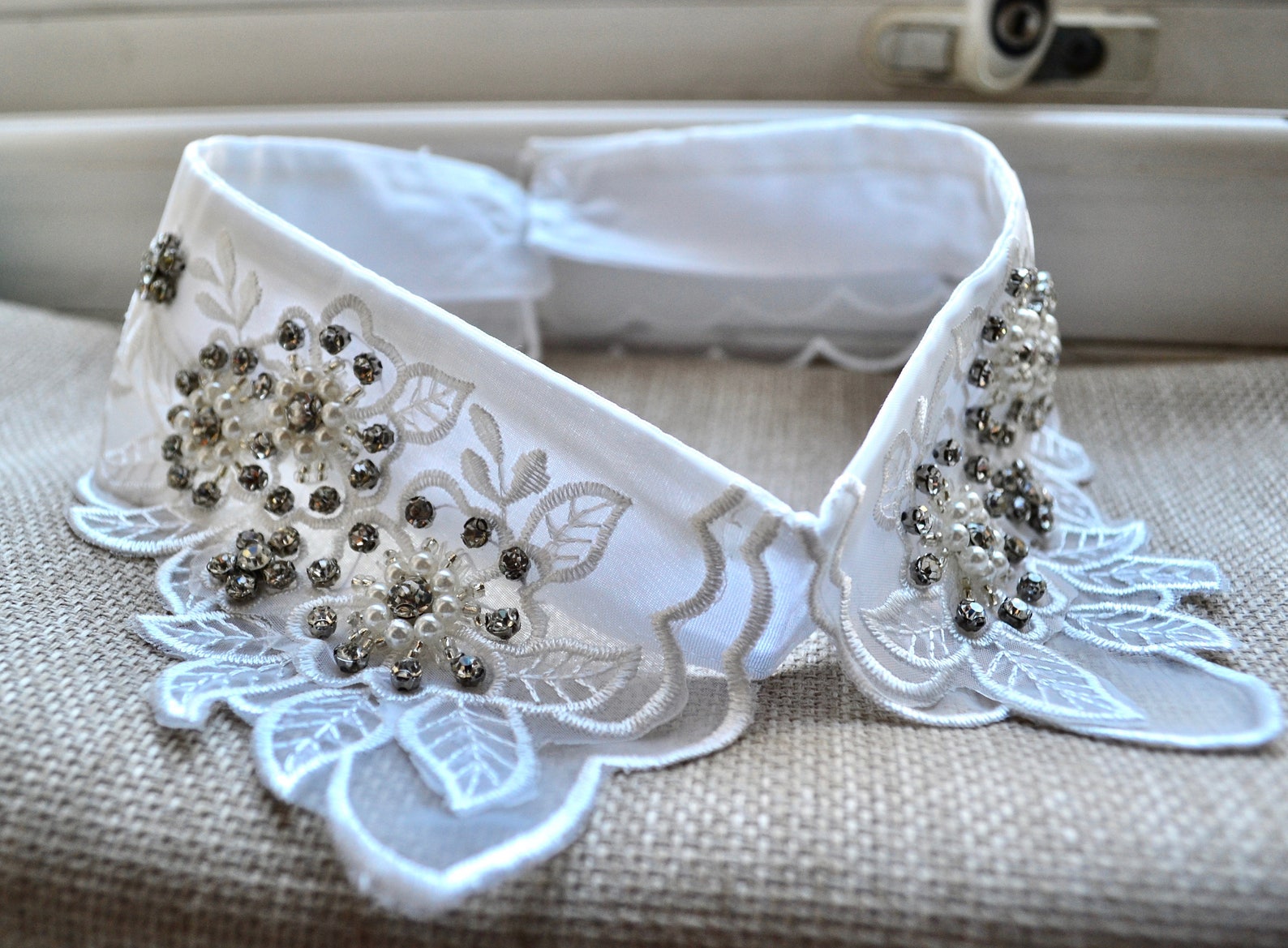 Lace Beaded Neck Collar, Baroque Collar, Costume Accessory, Diamante ...