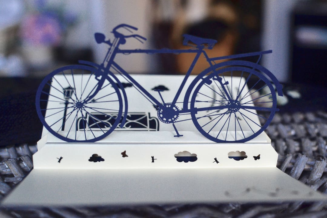 Bicycle, 3D Pop up Card, Father's Day Card, Birthday Card, Greeting ...