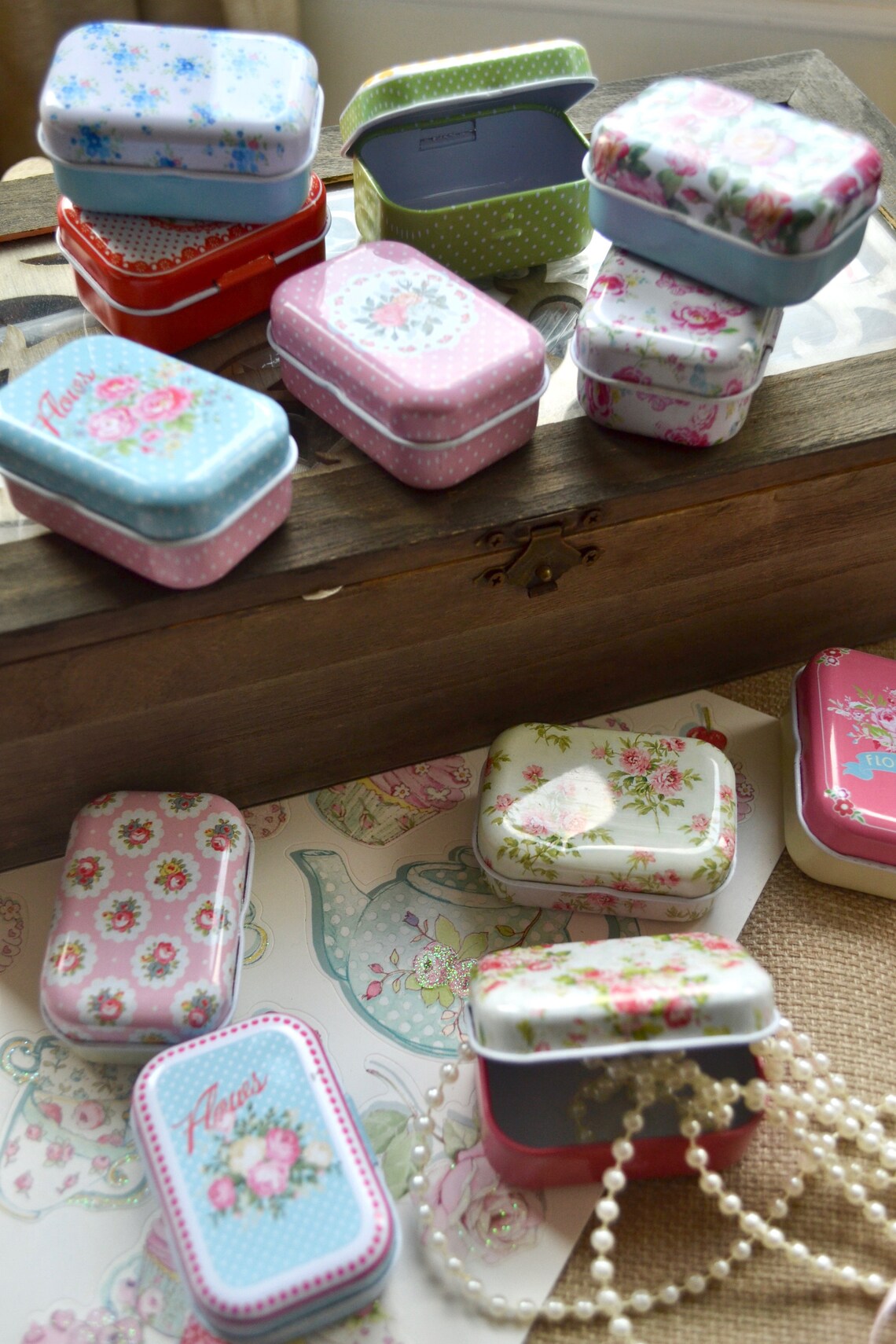 Small tin box Storage organization box Jewellery box Gift | Etsy