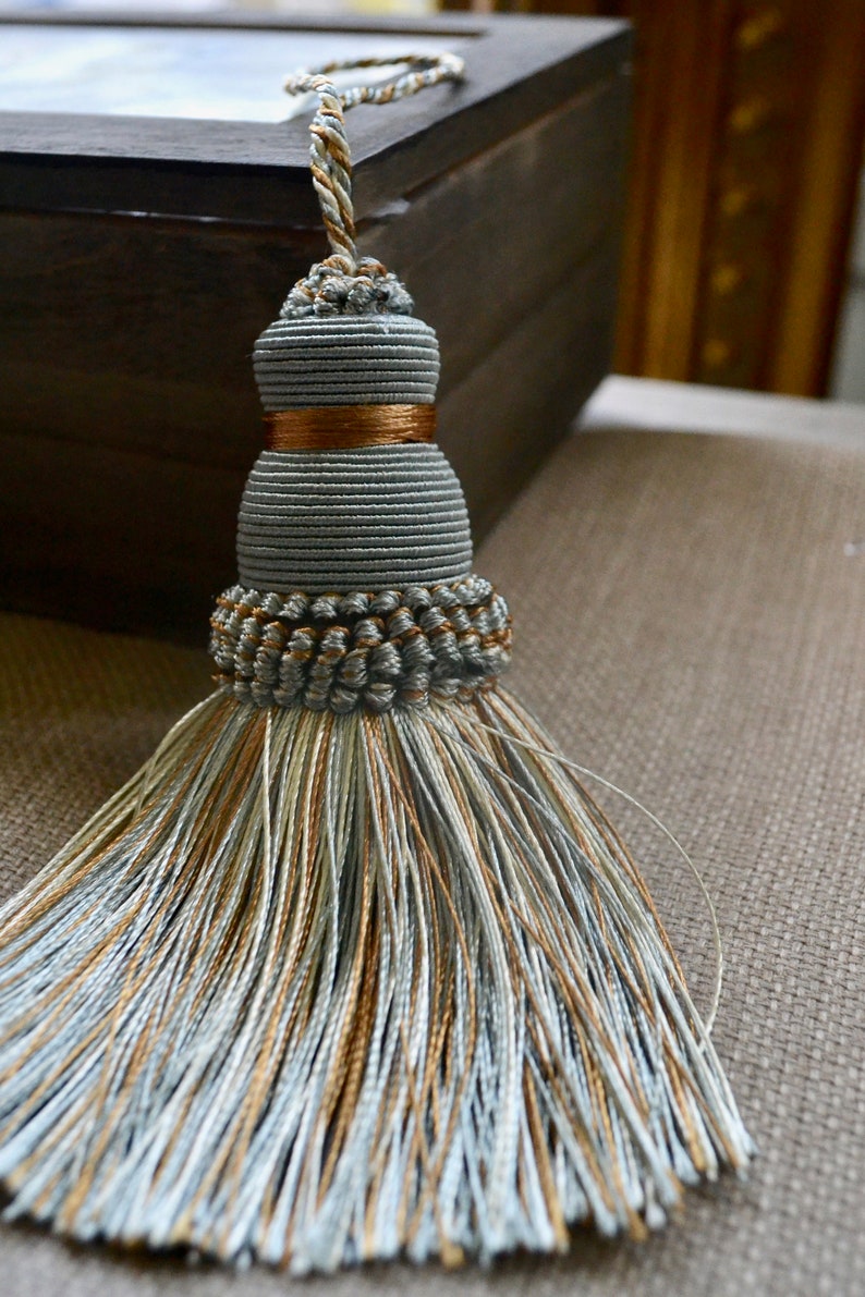 Large Tassel Ornament Home Decor Tassel Blue Beige Large - Etsy