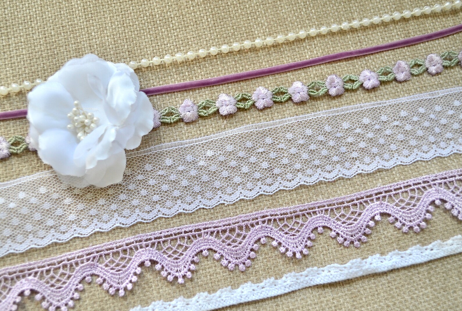 6yd Lace Trim Ribbon Set, Creative Pack, Lace Trim Lot, Junk Journal ...