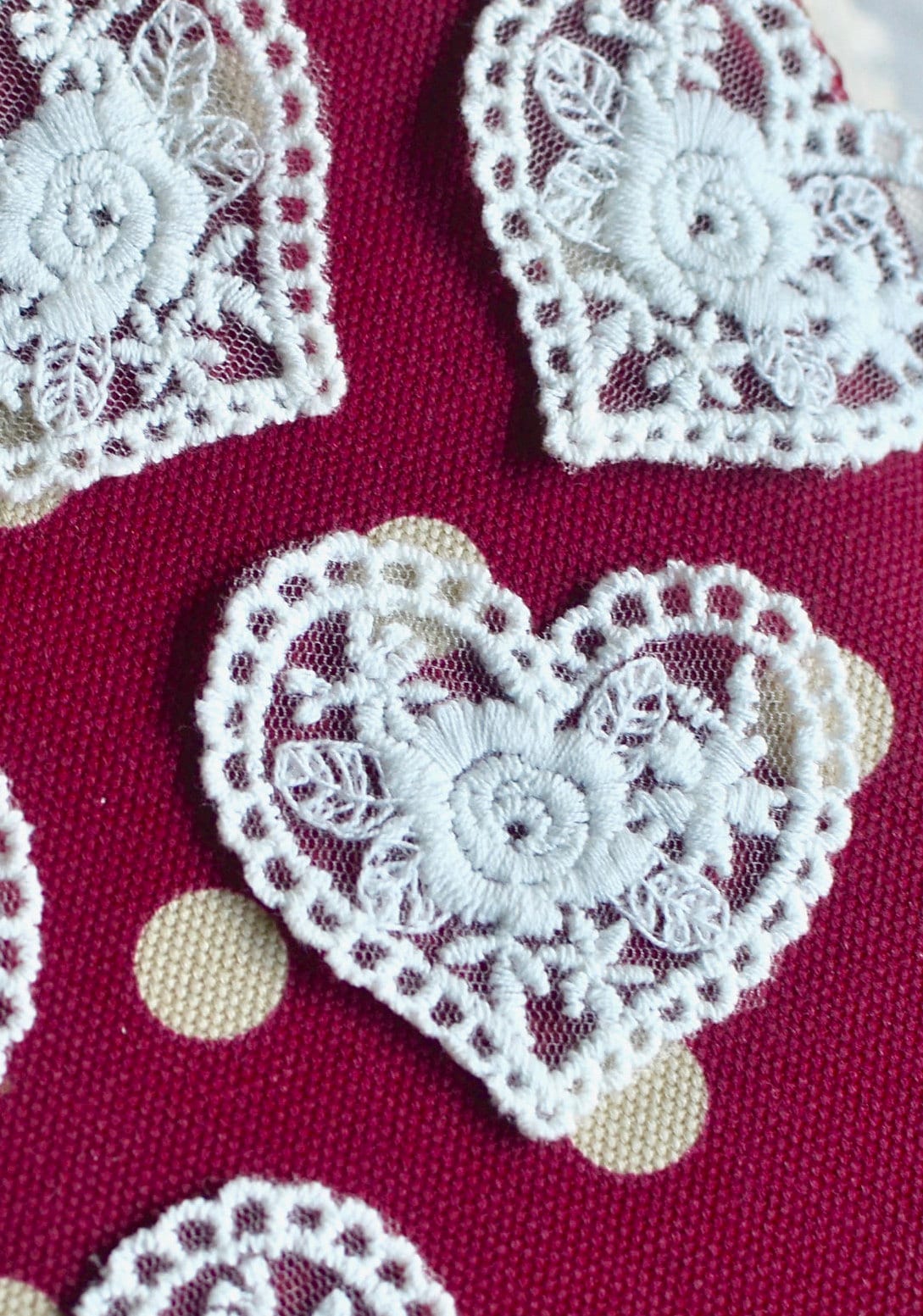 4 Embroidered Heart Lace Patch Shabby Chic Patch Embroidered - Etsy