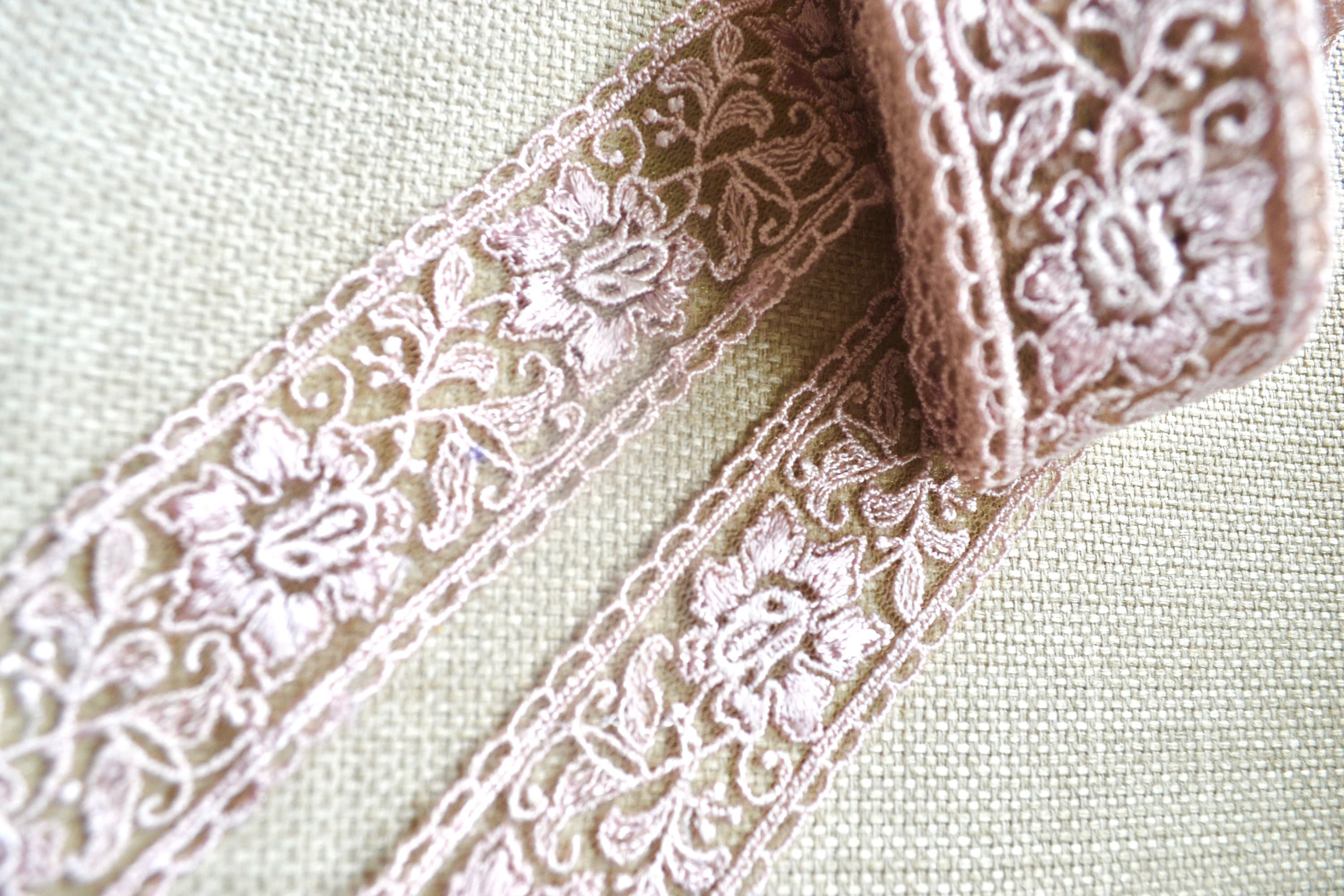 Adorno de encaje bordado rosa adorno de encaje de estilo | Etsy