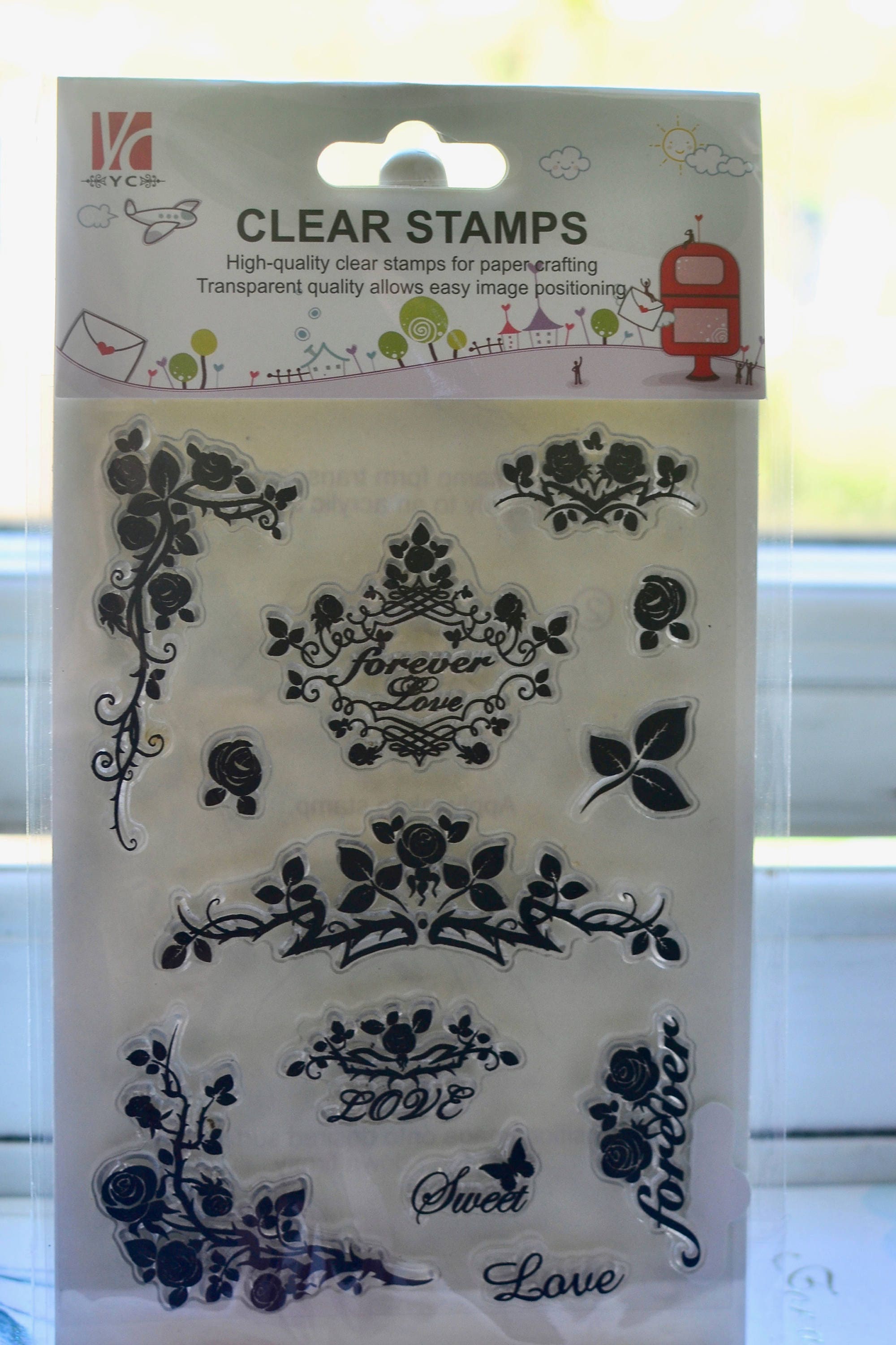 12 Pc Rose Border Corner Stamp I Forever Love Stamp I Clear - Etsy UK