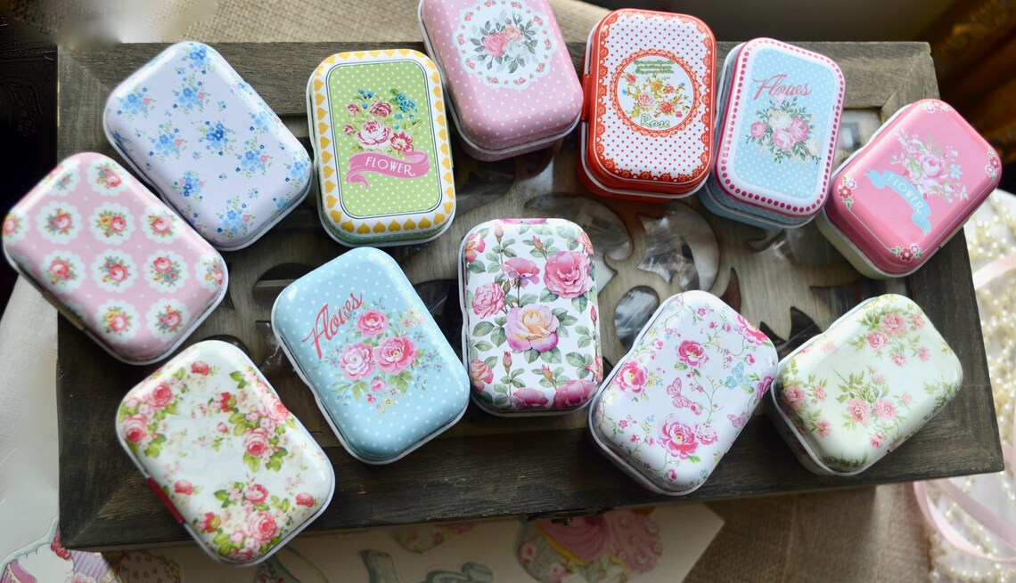 Small tin box Storage organization box Jewellery box Gift | Etsy