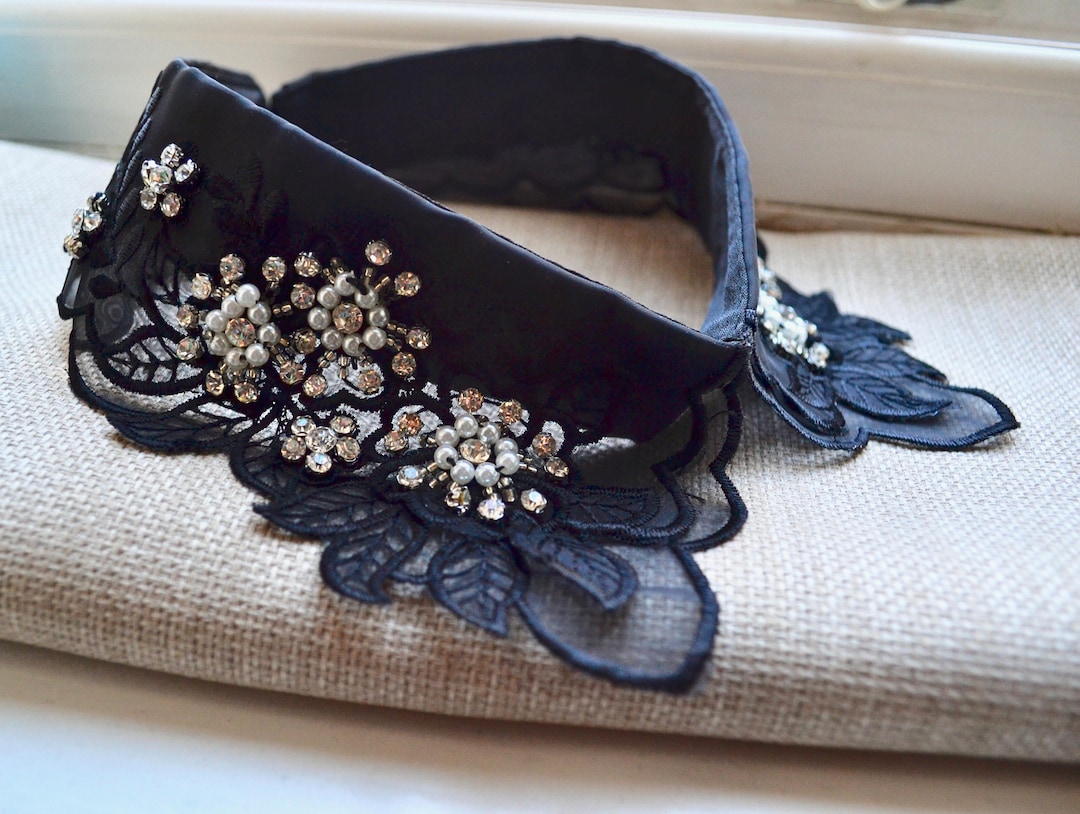 Lace Beaded Neck Collar Baroque Collar Diamante Fabric - Etsy