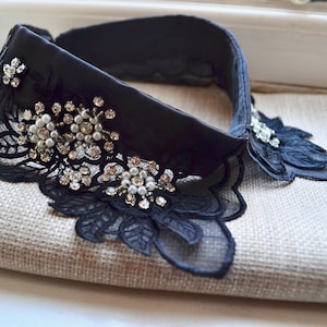 Lace Beaded Neck Collar Baroque Collar Diamante Fabric - Etsy
