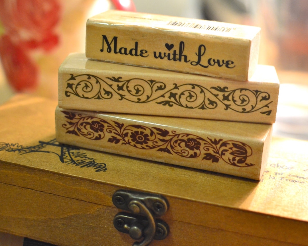 Rubber Stamp, Border Design Stamps, Sentiment Stamp, Junk Journal ...