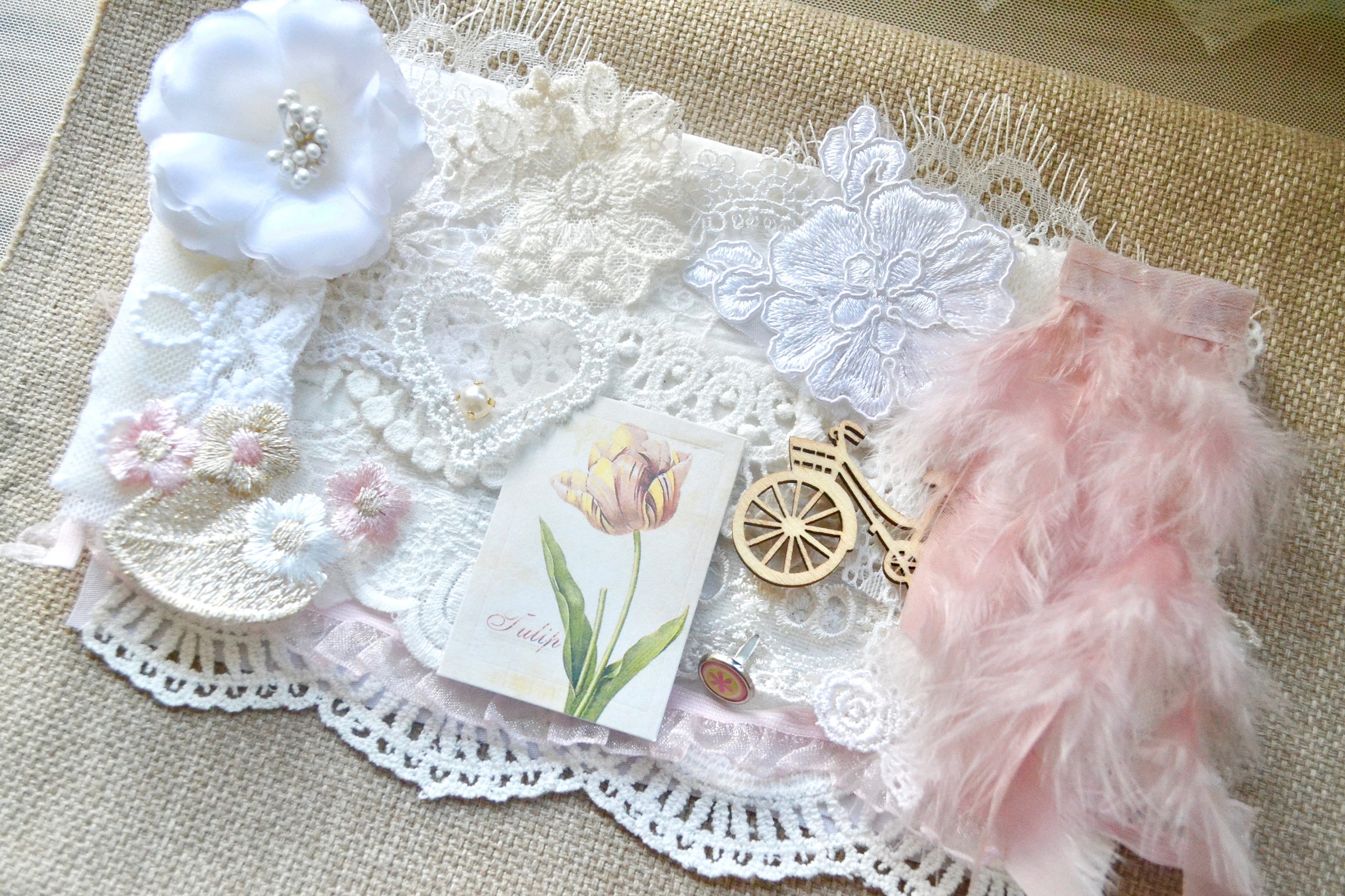 Shabby chic inspiration creative kit Slow stitch bundle kit | Etsy