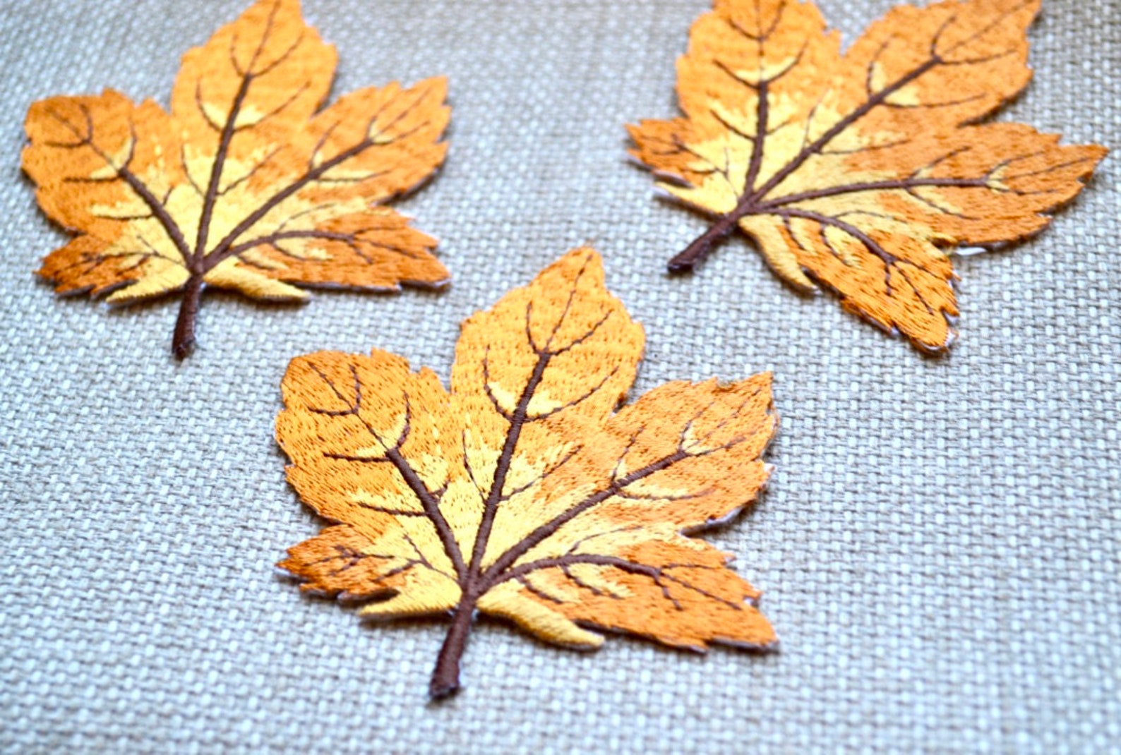 Autumn Leaf Embroidered Patch Iron on Patch Leaf Applique | Etsy