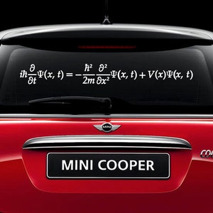 Schrödinger's Cat Equation Vinyl Bumper Sticker. Flaunt Your Inner Nerd ...