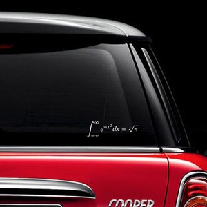 Gaussian Integral Vinyl Bumper Sticker. Gauss Math Decal. Nerd Humor ...