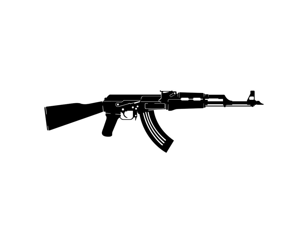 AK47 Vinyl Bumper Sticker. AKM Gun Decals for Walls, Cars, Windows ...