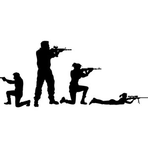 4 Pack Tactical Gun Stick Figure Family Vinyl Bumper Stickers. Gun ...