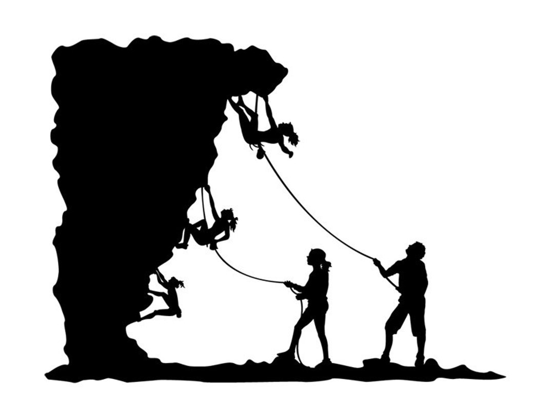 Rock Climber Stick Figure Family Vinyl Bumper Sticker. Climbing Decals ...