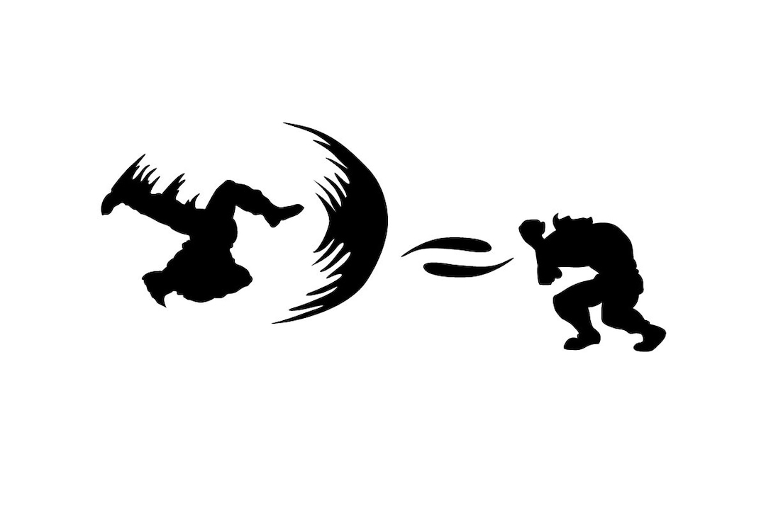 Street Fighter 2 Vinyl Stickers. Guile Throwing His Famous Sonic Boom ...