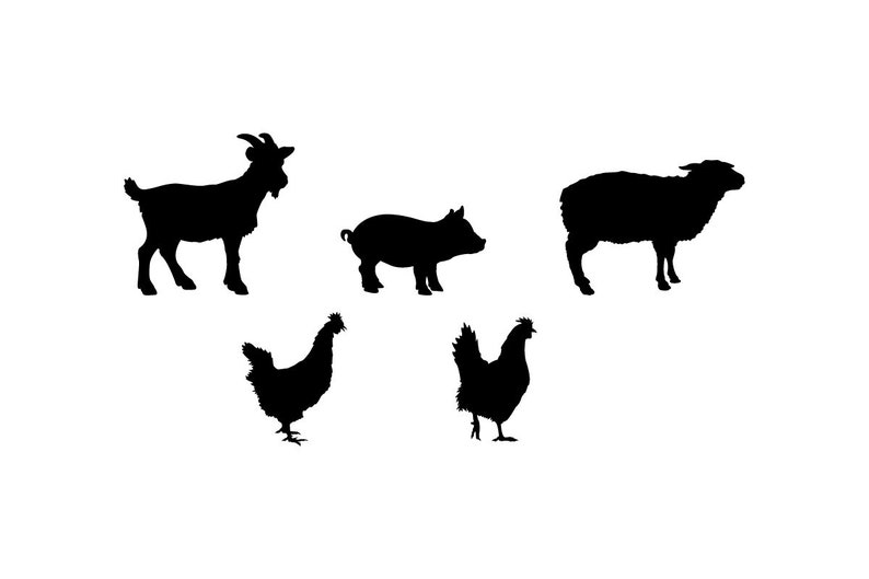 5 Pack Farm Animals Stick Figure Family Vinyl Bumper Stickers. - Etsy