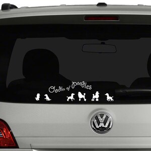 Oodles of Poodles Vinyl Bumper Sticker Set in Varying Sizes. Window ...