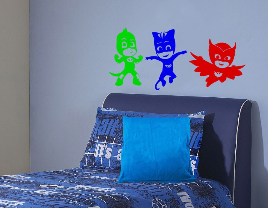 PJ Masks Vinyl Sticker Set in Color. Cat Boy, Owlette and Gekko Decals ...
