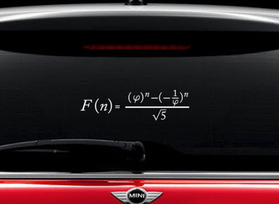 Fibonacci Formula nth term Vinyl Bumper Sticker. Nerd Humor | Etsy