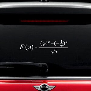 Fibonacci Formula (nth Term) Vinyl Bumper Sticker. Nerd Humor, Geek ...