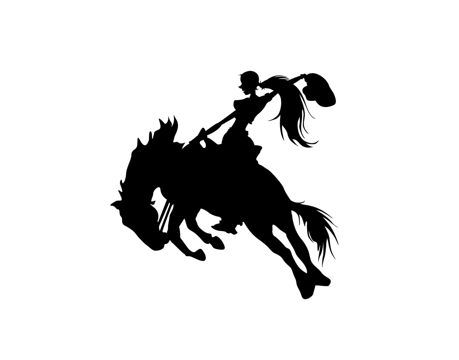 Cowgirl Bucking Horse Vinyl Bumper Stickers. Cowboy or Cowgirl Rodeo ...