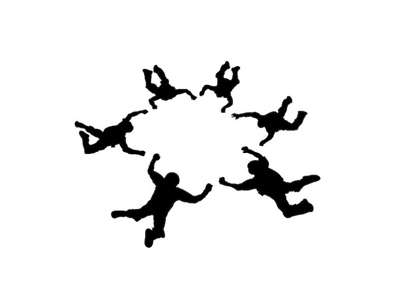 6 Pack Sky Diver Stick Figure Family Vinyl Bumper Stickers. - Etsy