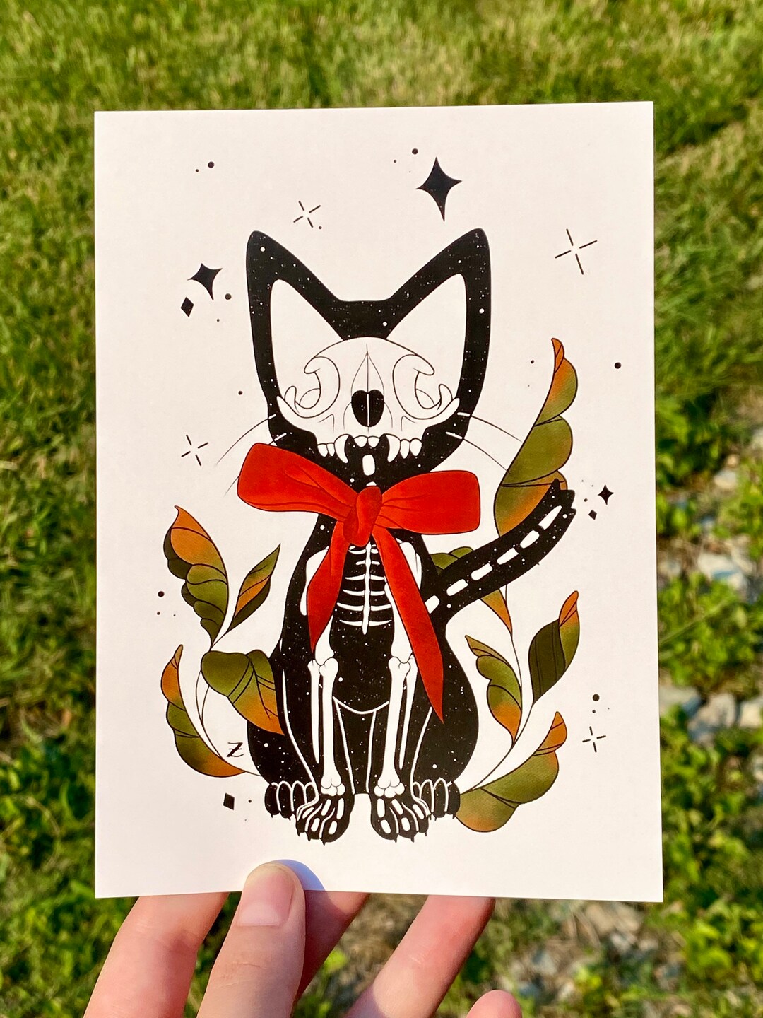 Studio Ghibli Skeleton Jiji Heavy Cardstock 5x7 Print - Etsy