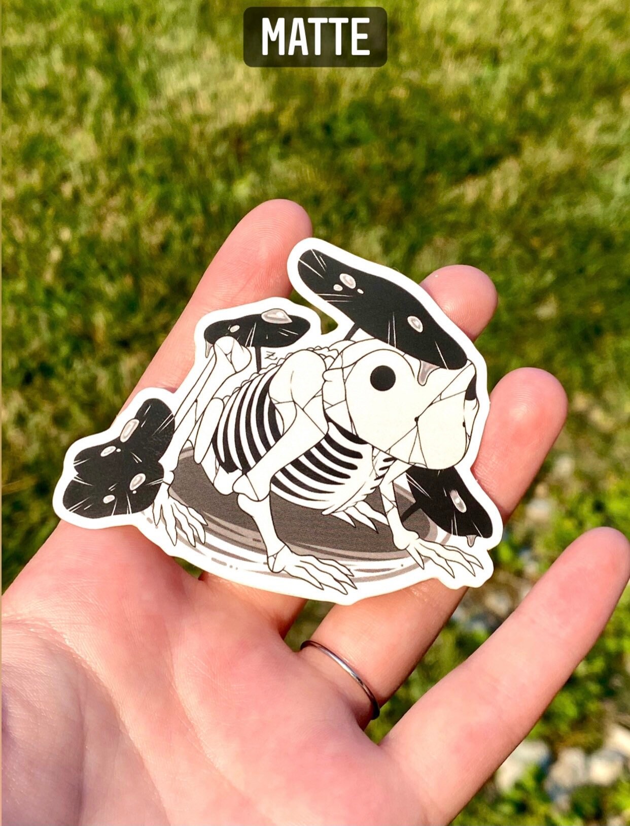 Skeleton Frog Weatherproof Vinyl Sticker - Etsy