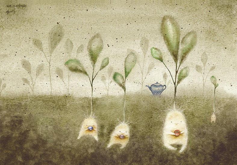 Watercolor print mandrake print botanical cards vegetable | Etsy