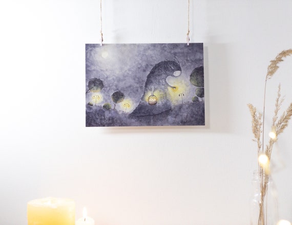 Fairy Tale Print Watercolor Poster Lamplighter Painting | Etsy