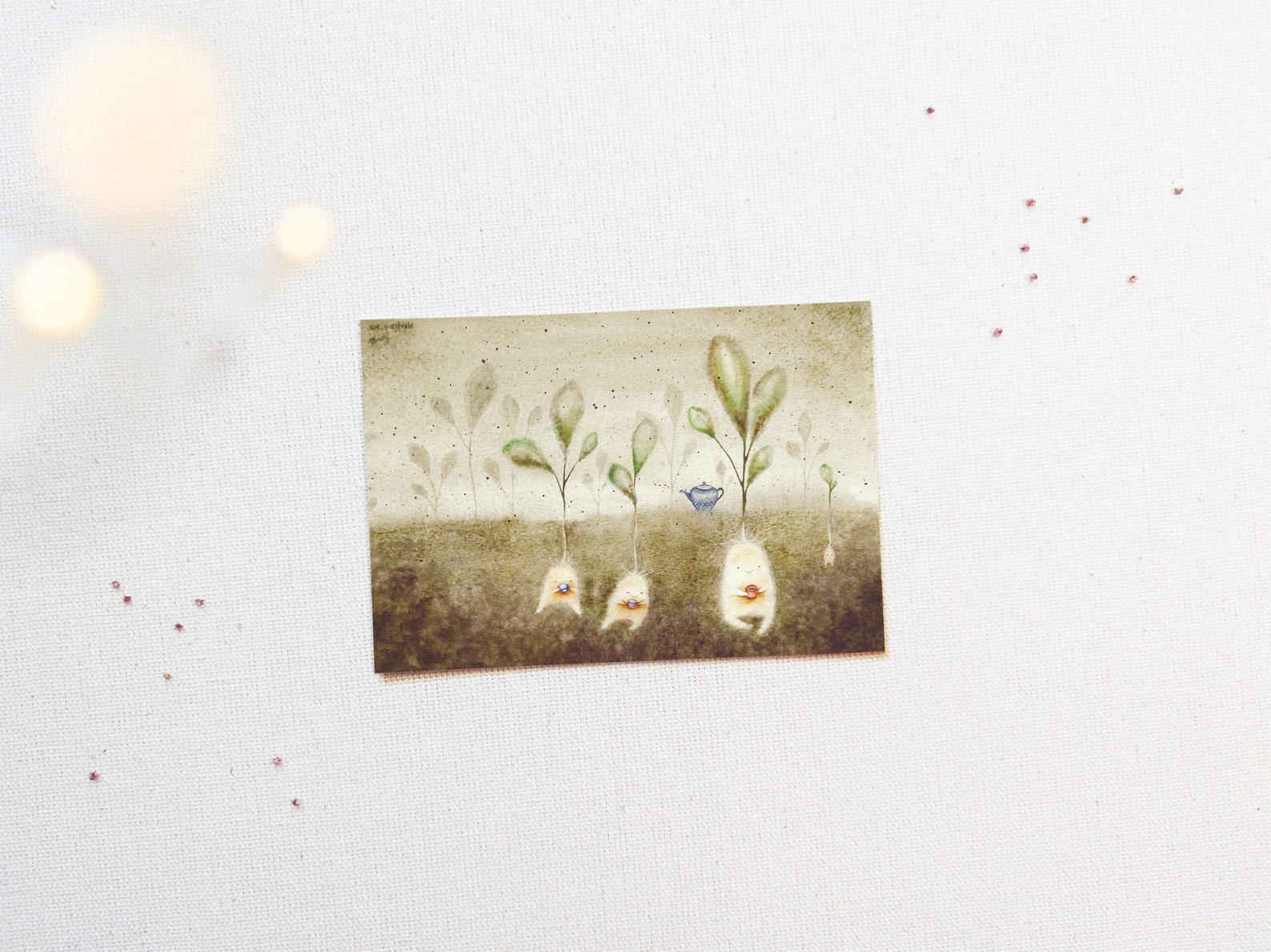 Watercolor print mandrake print botanical cards vegetable | Etsy