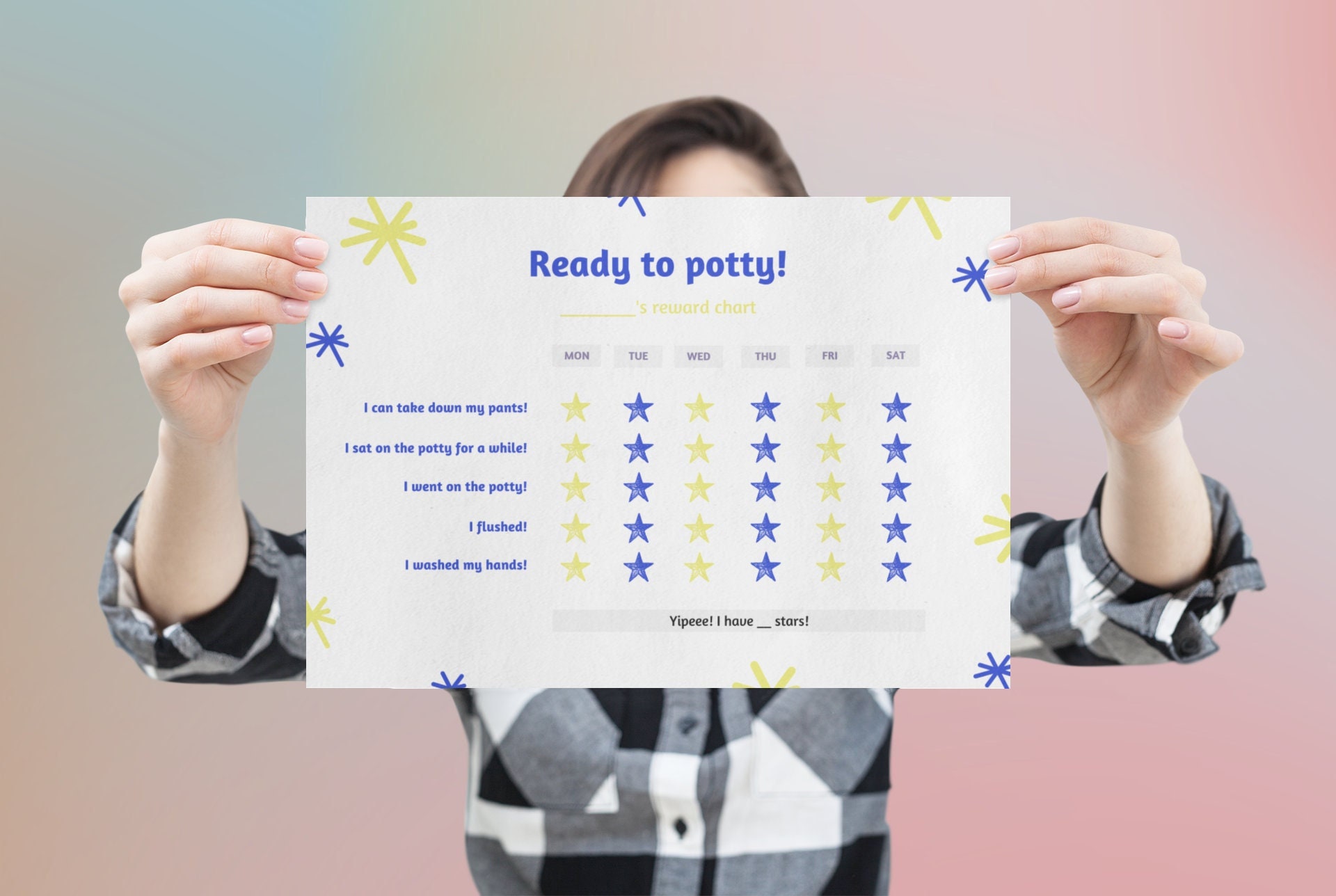 Reusable Potty Training Chart, Potty Training Chart for Preschool and ...