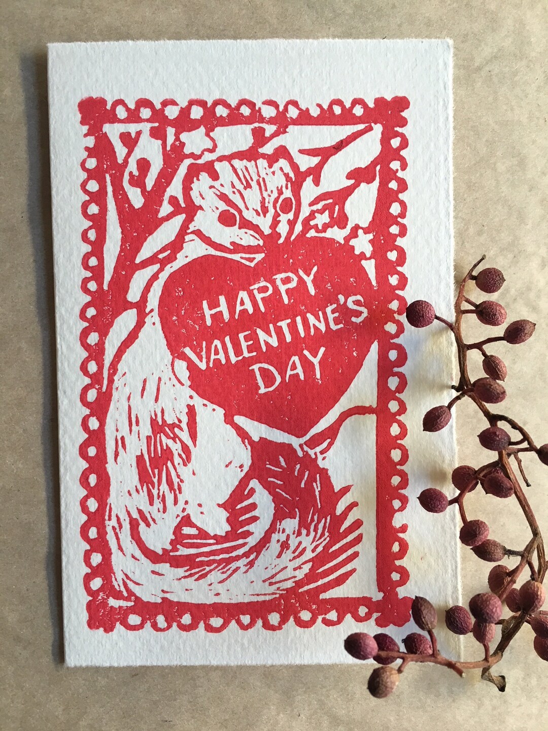 Valentine's Day Weasel Card - Etsy