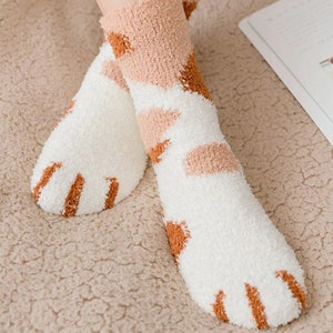 Cat Socksfuzzy Warm Socks Women Super Soft Microfiber Cozy - Etsy