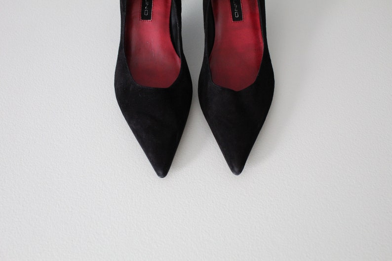 Vintage Stiletto Heels | 90s Bandolino Suede Leather Heels - Etsy