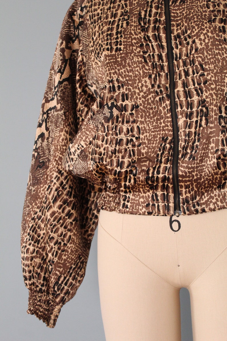 SNAKE Silk Bomber Jacket 1990s Snake Print Jacket - Etsy