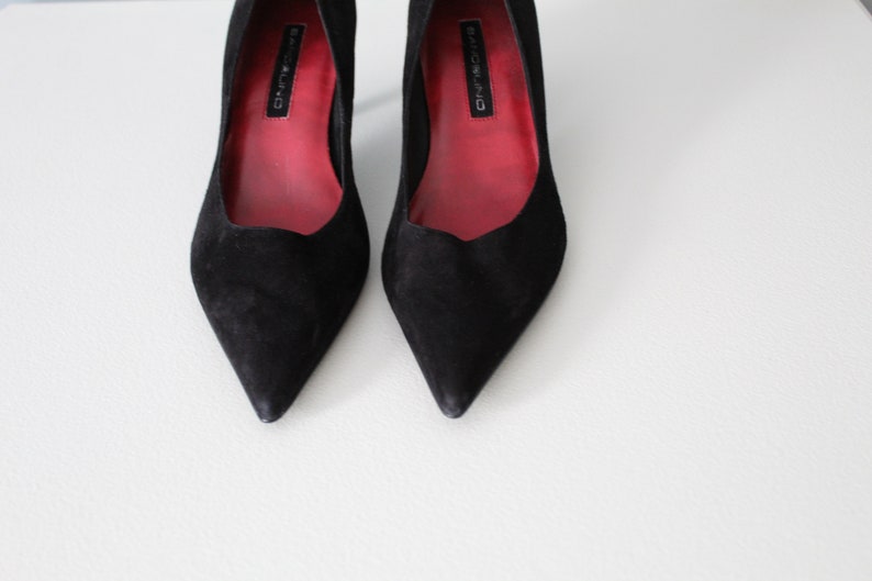 Vintage Stiletto Heels | 90s Bandolino Suede Leather Heels - Etsy