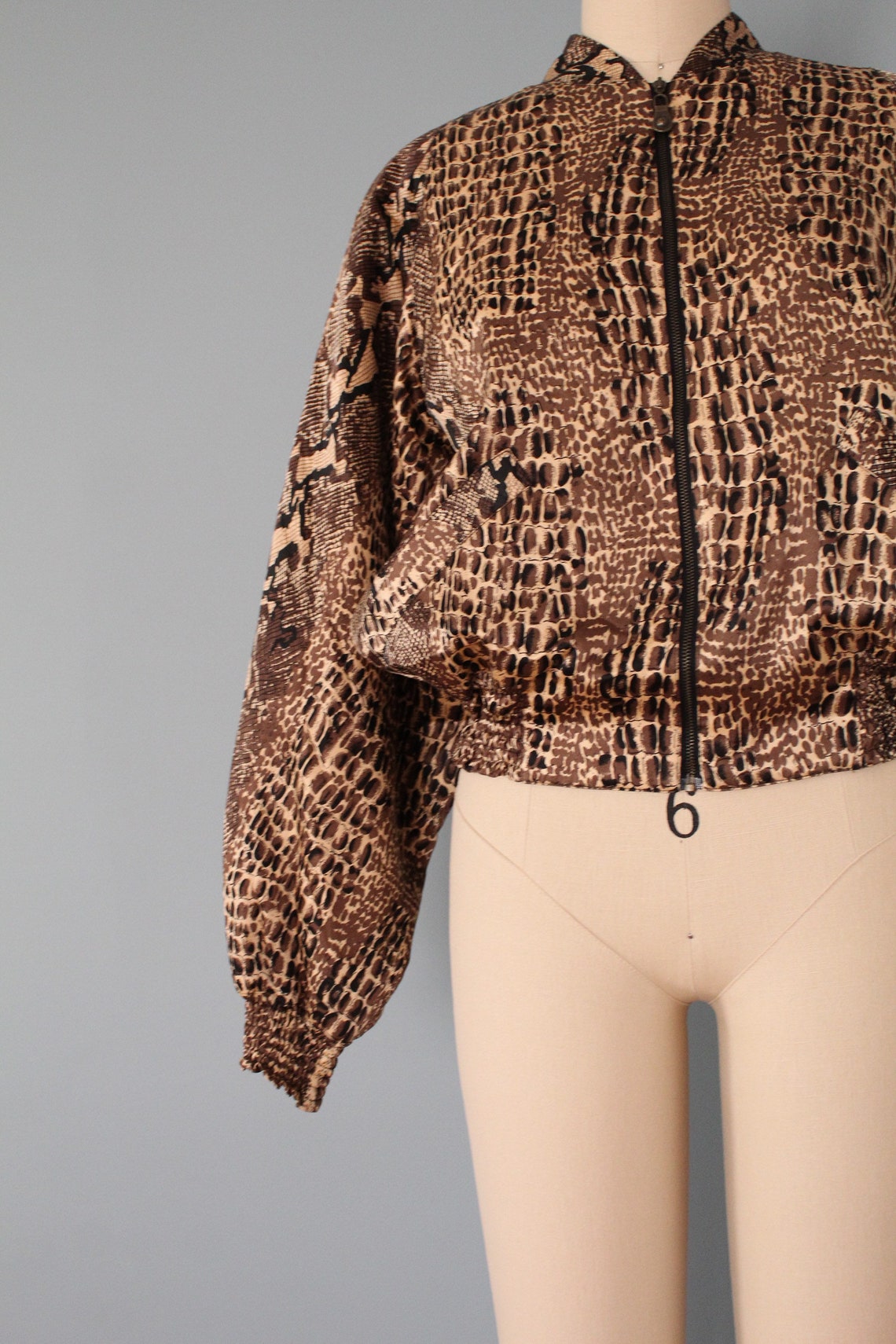 SNAKE Silk Bomber Jacket 1990s Snake Print Jacket | Etsy